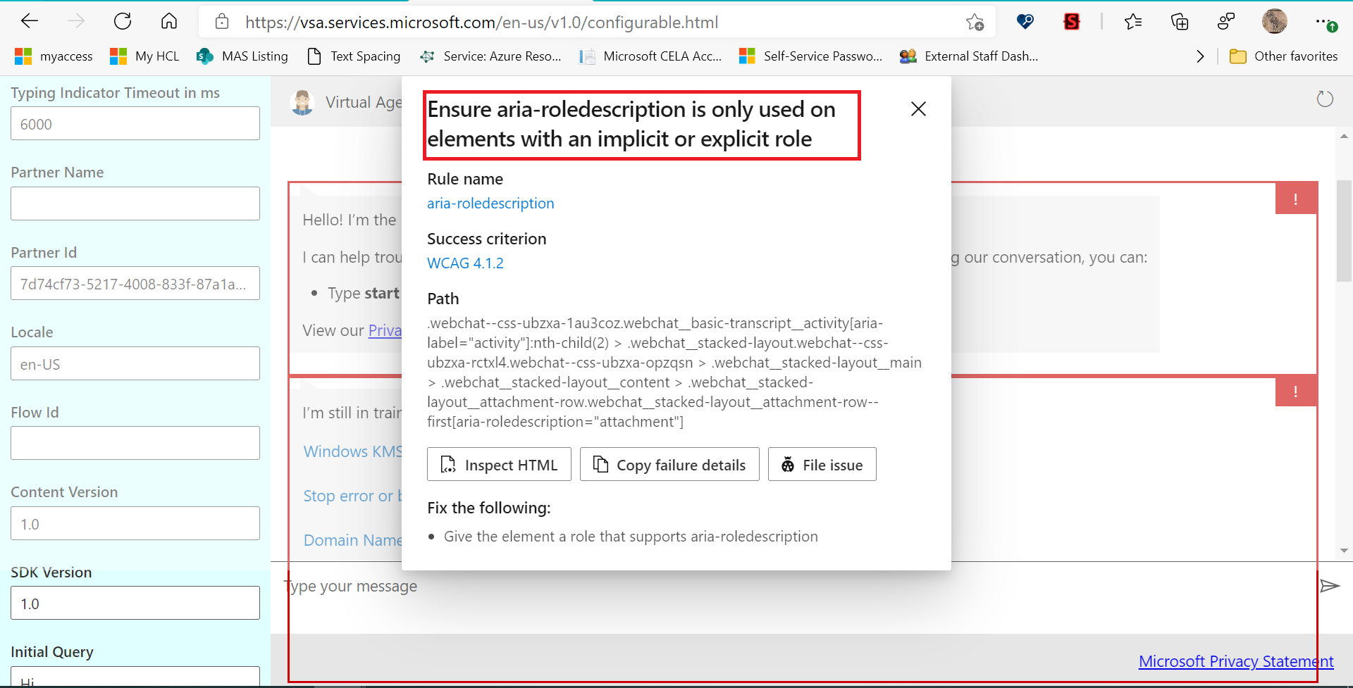 WCAG 4.1.2: Ensure aria-role description is only used on elements with an implicit or explicit ...