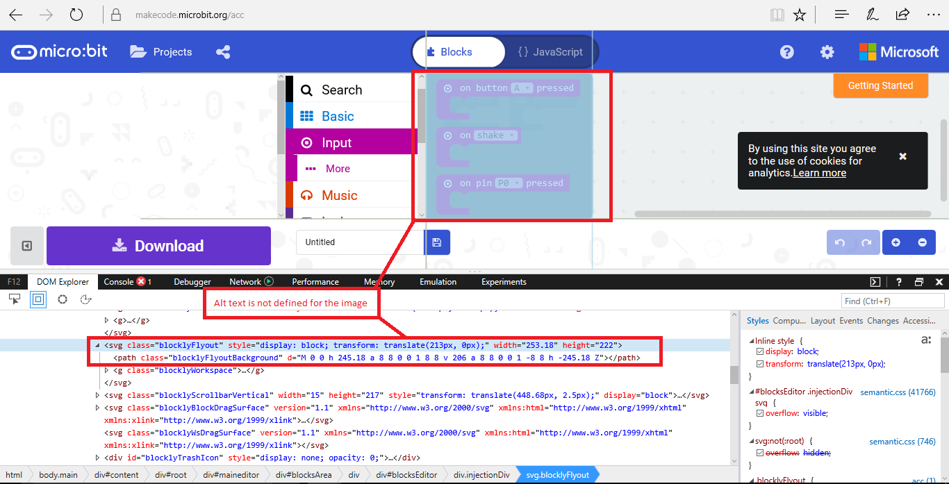[screen Reader Microbit Editor] Alt Text Is Not Defined For The Image · Issue 2585