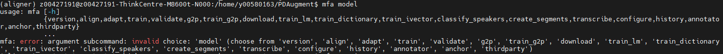 There is no 'model' argument in the command · Issue #361 · MontrealCorpusTools/Montreal-Forced ...