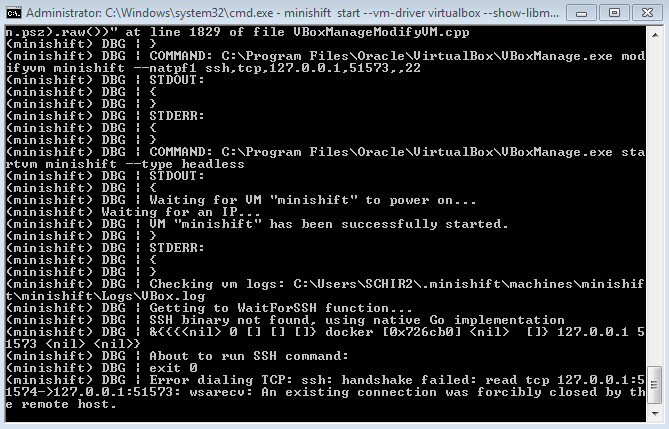 Problem starting Minishift · Issue #1180 · minishift/minishift · GitHub