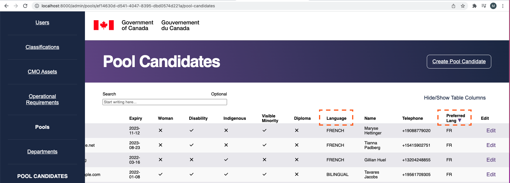 Inconsistent Pool Candidate table headers and field labels · Issue ...
