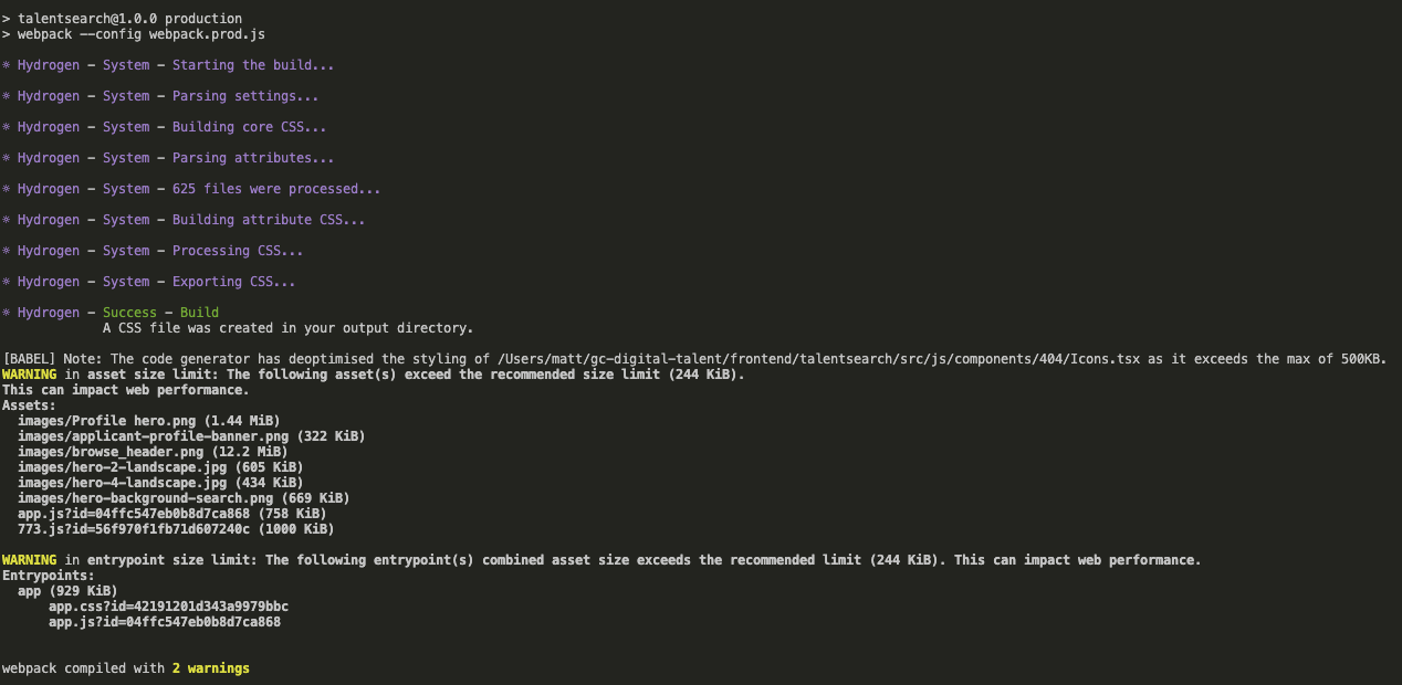 Webpack outputs asset size warnings · Issue #4570 · GCTC-NTGC/gc-digital-talent · GitHub