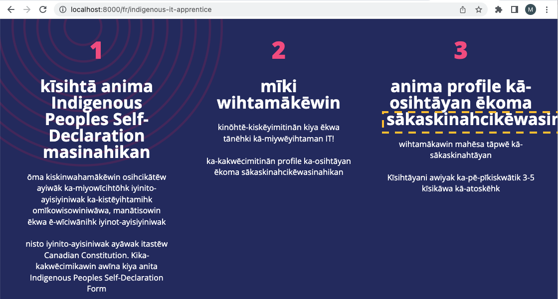 Add indigenous languages to IAP homepage · Issue #4573 · GCTC-NTGC/gc-digital-talent · GitHub