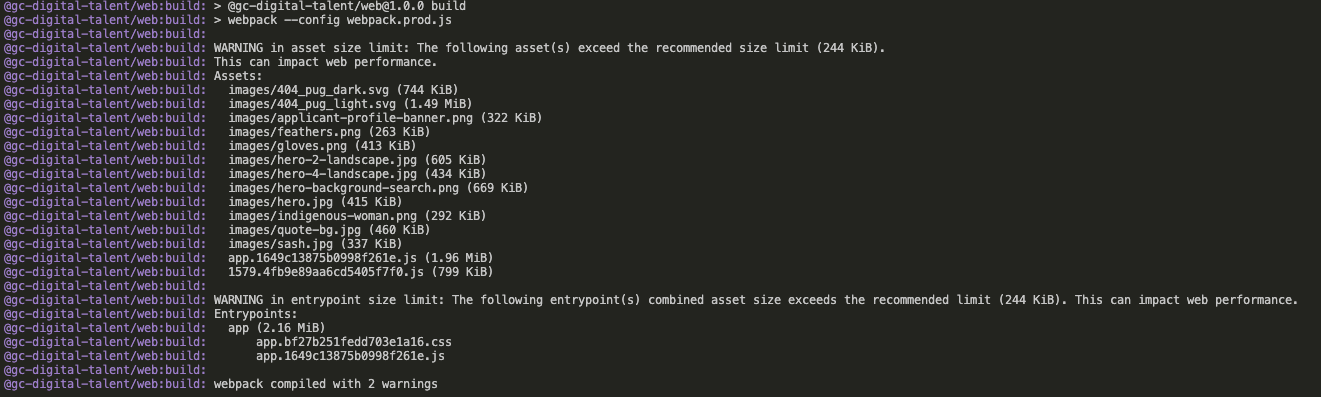Webpack outputs asset size warnings · Issue #4570 · GCTC-NTGC/gc-digital-talent · GitHub