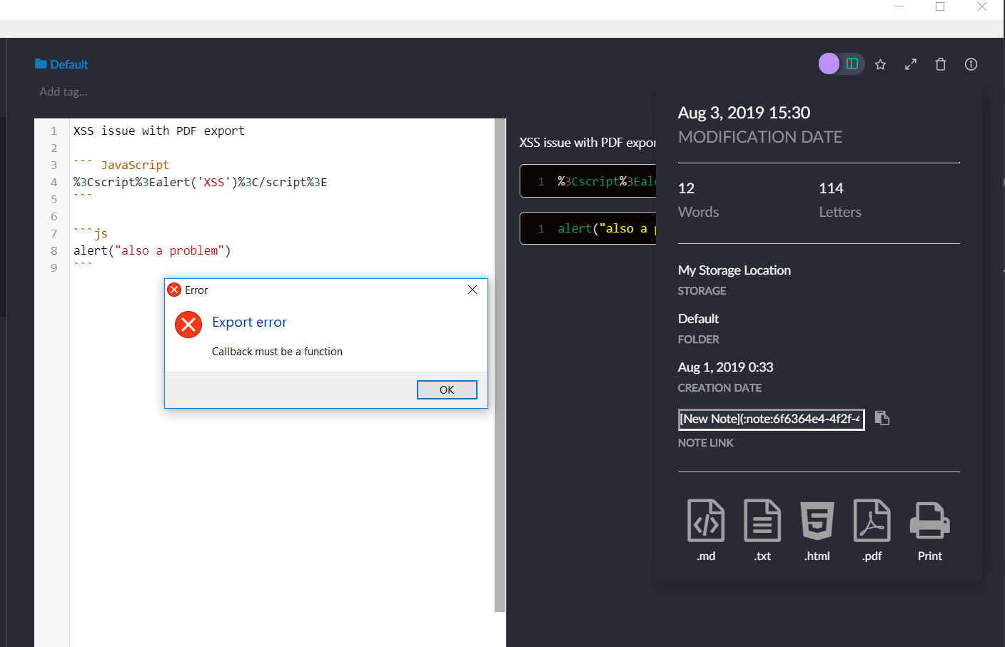 Display clearer error message when HTML exports fails · Issue #2968 · BoostIO/BoostNote-Legacy ...