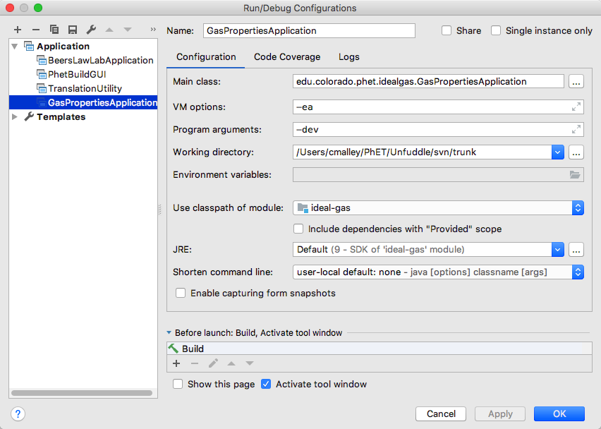 make Java version runnable in IntelliJ · Issue #34 · phetsims/gas ...