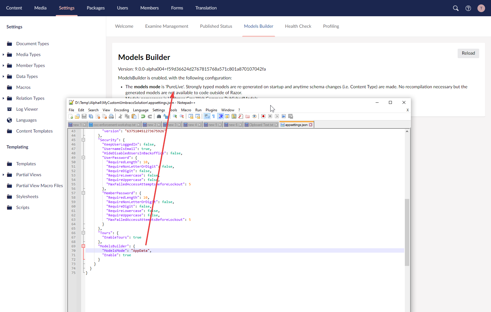 NetCore: Can't enable AppData mode for models builder in Alpha4 · Issue #10060 · umbraco/Umbraco ...