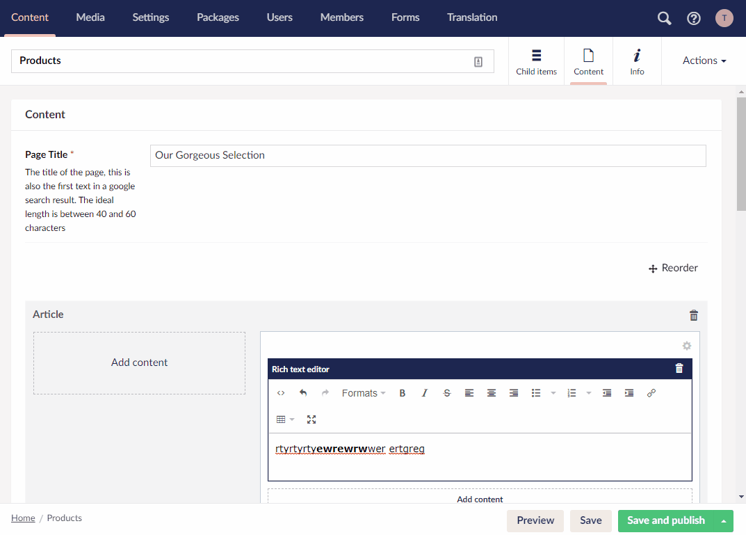 V8 Content Tree Blocks Tinymce In Fullscreen · Issue 7576 · Umbraco