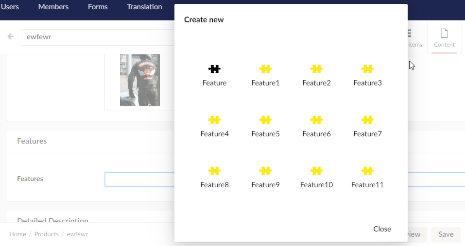 Nested Contents add content dialog is behind the header on small screens with many document ...