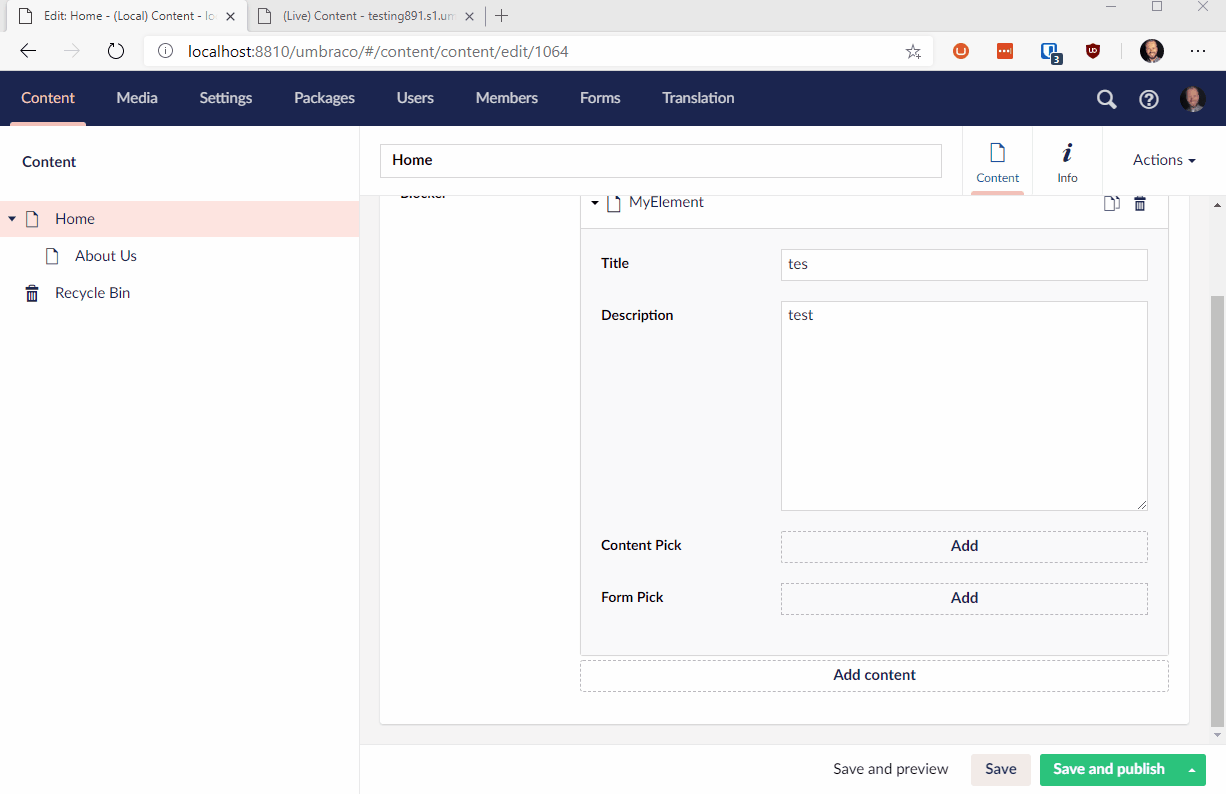 When transferring content that uses the block list editor, picked items aren't transferred ...