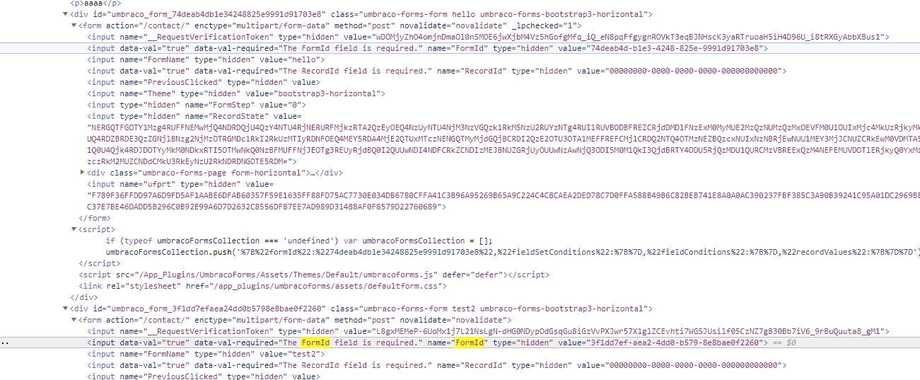 Submitting a second form fails due to validation when using multiple forms on a page · Issue ...