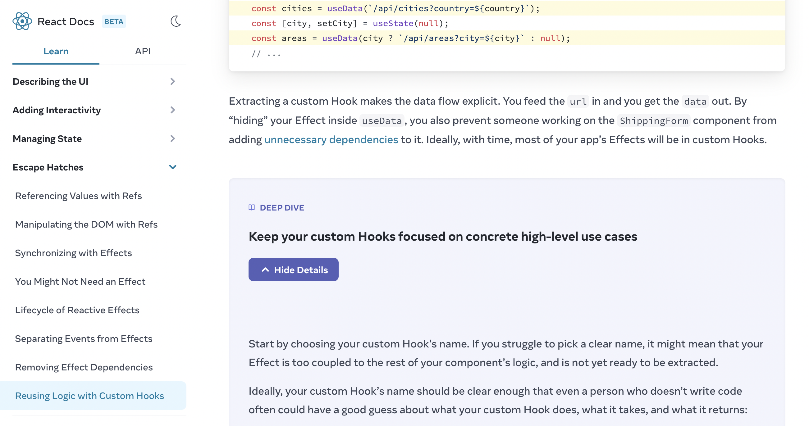 Add Direct Access Links For Deep Dive Parts In Beta Proposal · Issue 5304 · Reactjsreact 