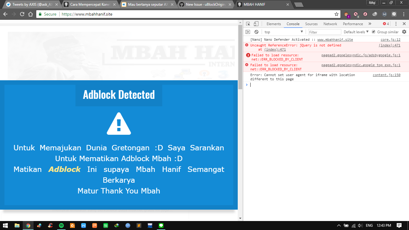 [Anti-adblock] mbahhanif.site · Issue #2252 · uBlockOrigin/uAssets · GitHub