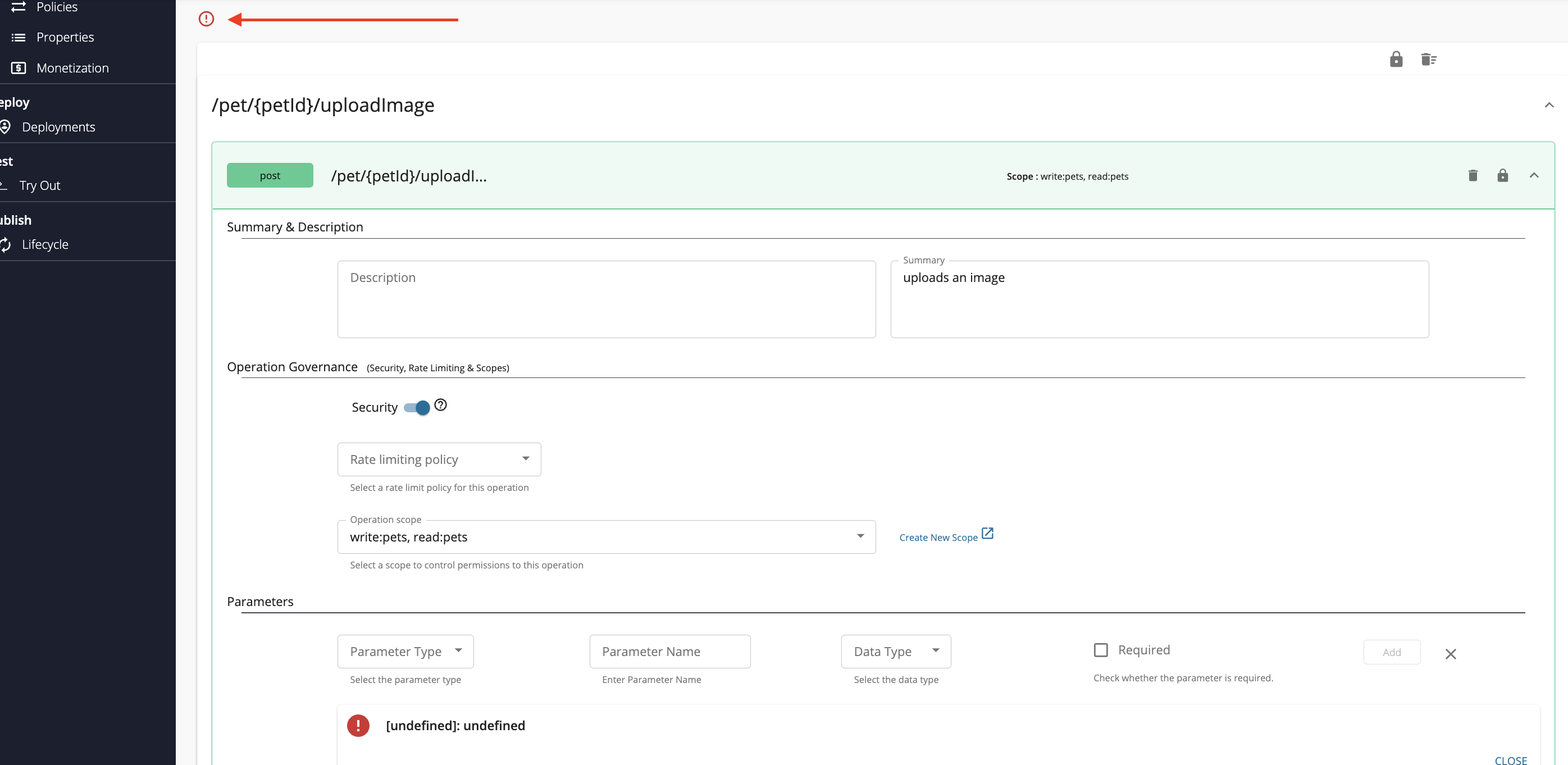 Schema validation failure in Resources tab for APIs with Swagger definitions · Issue #12561 ...