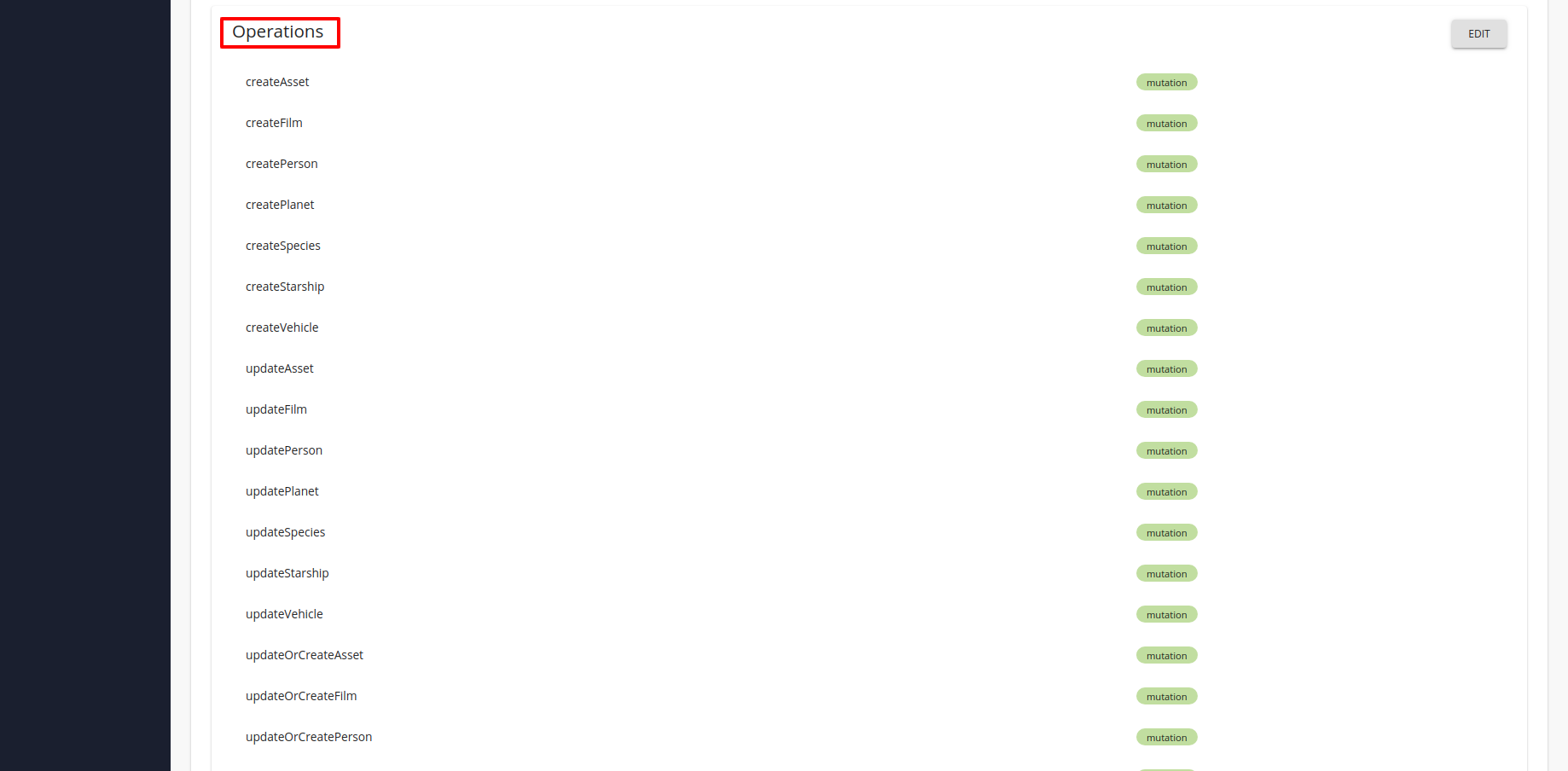 [publisher] Issue With The Operations Under The Overview Page Of A Graphql Api · Issue 6030