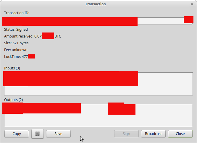 Broadcast TX bug on Received TX · Issue #2635 · spesmilo/electrum · GitHub
