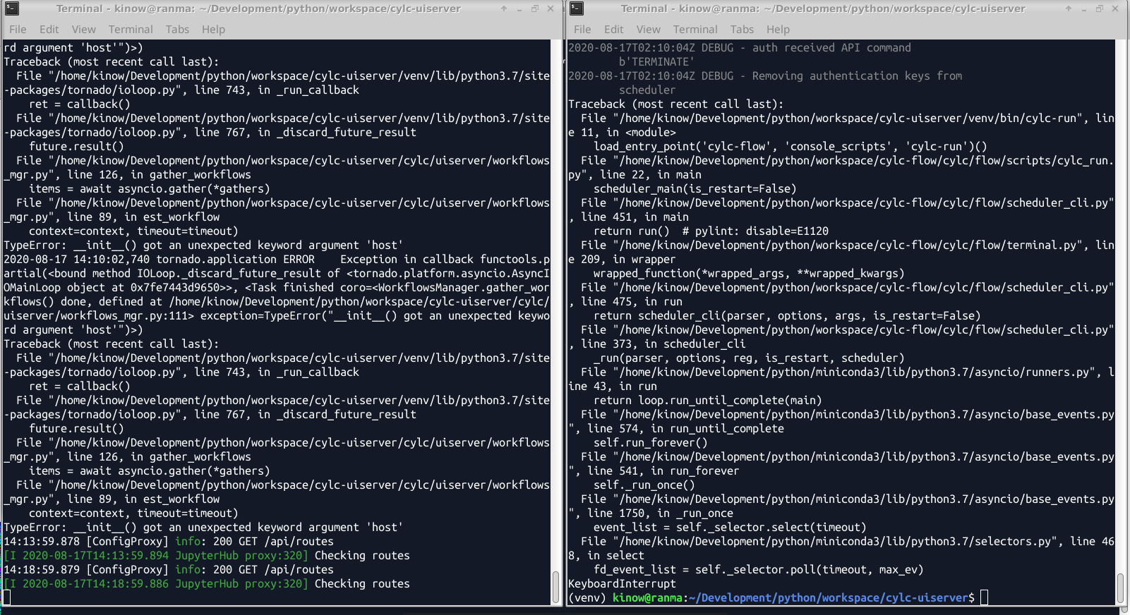 TypeError: __init__() got an unexpected keyword argument 'host' · Issue #154 · cylc/cylc ...