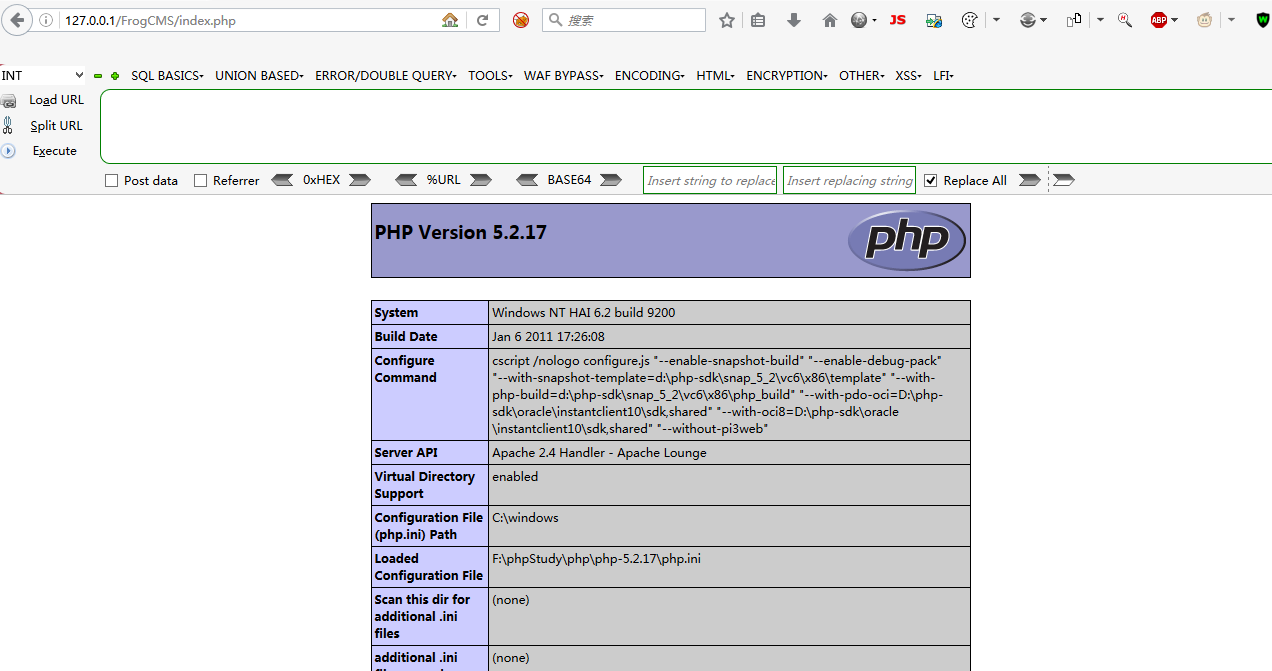 The FrogCMS 0.9.5 has command execution in http://127.0.0.1/FrogCMS/admin/?/layout/edit/1 ...