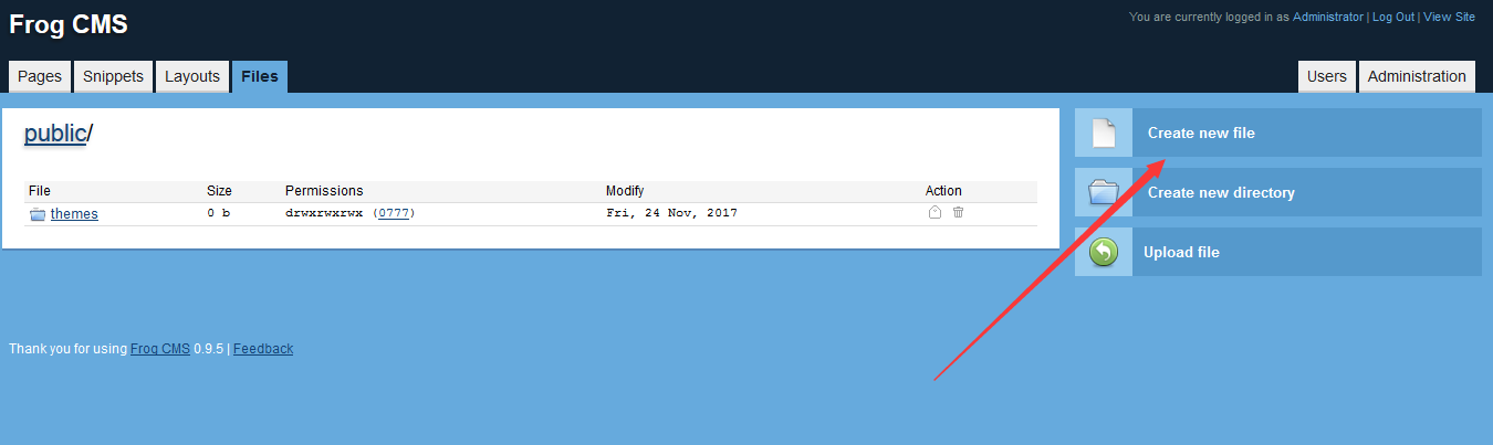 The FrogCMS 0.9.5 has command execution in http://127.0.0.1/FrogCMS/admin/?/plugin/file_manager ...