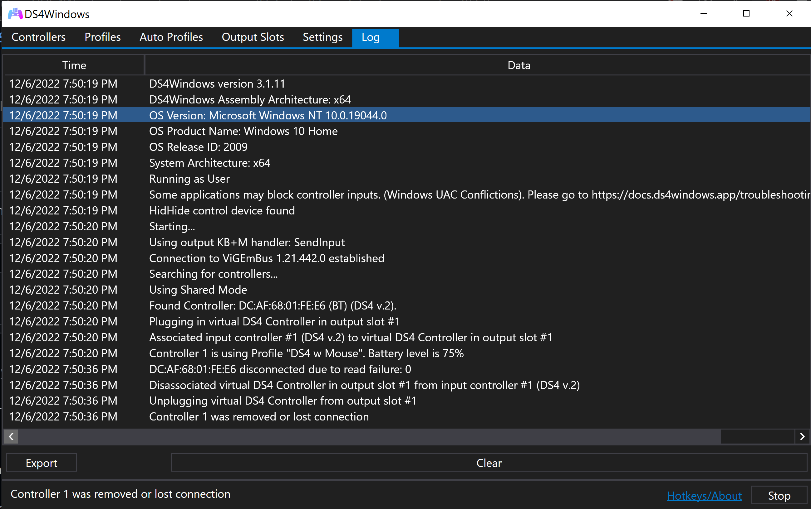 App unresponsive after disconnecting controller via bluetooth · Issue #2727 · Ryochan7 ...