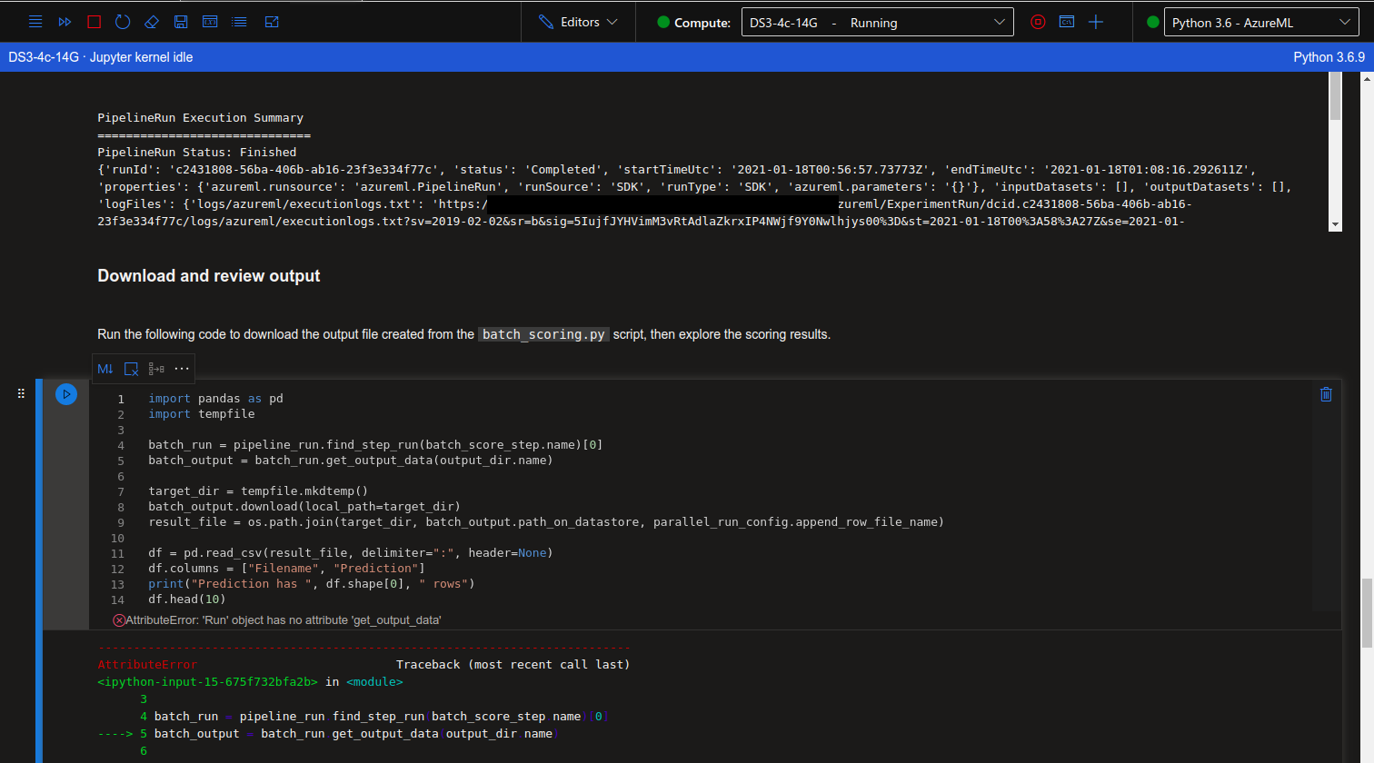 Exception occurred when running tutorial-pipeline-batch-scoring-classification.ipynb · Issue ...