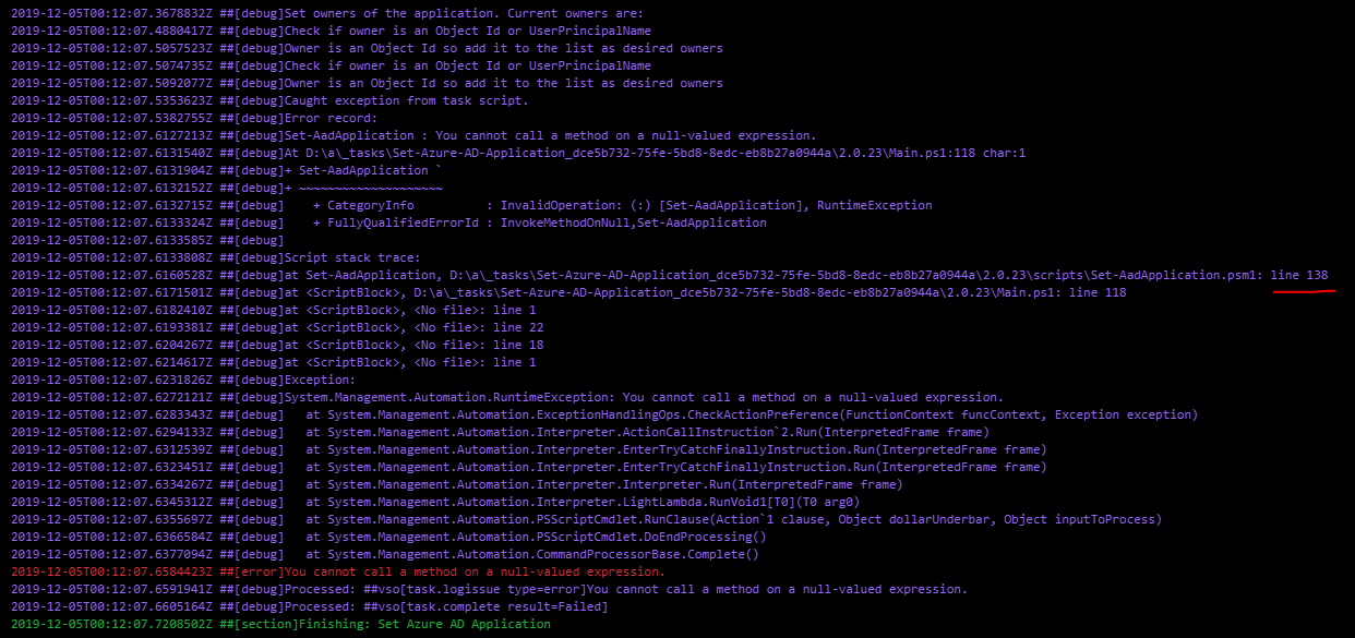 Set Azure Ad Application You Cannot Call A Method On A Null Valued Expression · Issue 35