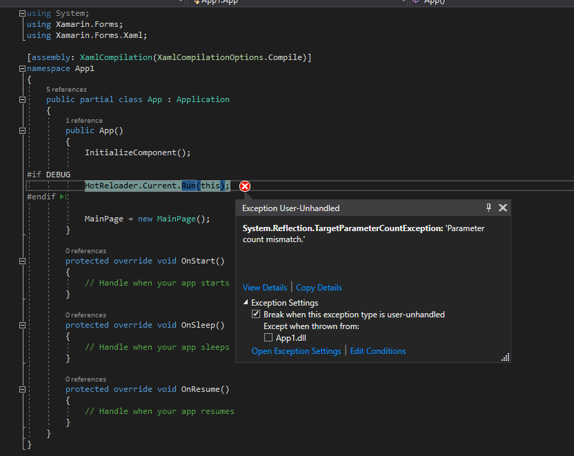 Systemreflectiontargetparametercountexception Parameter Count Mismatch · Issue 99