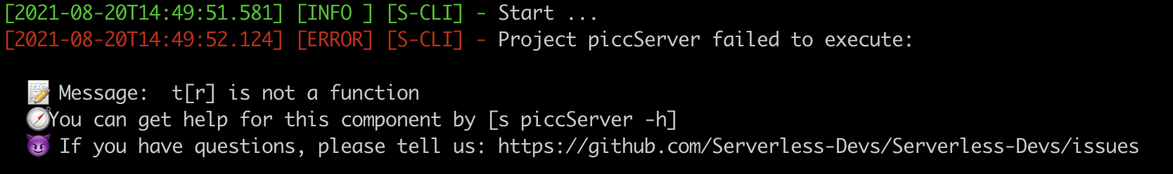 s local start失败,出现t[r] is not a function · Issue #175 · Serverless-Devs/Serverless-Devs · GitHub
