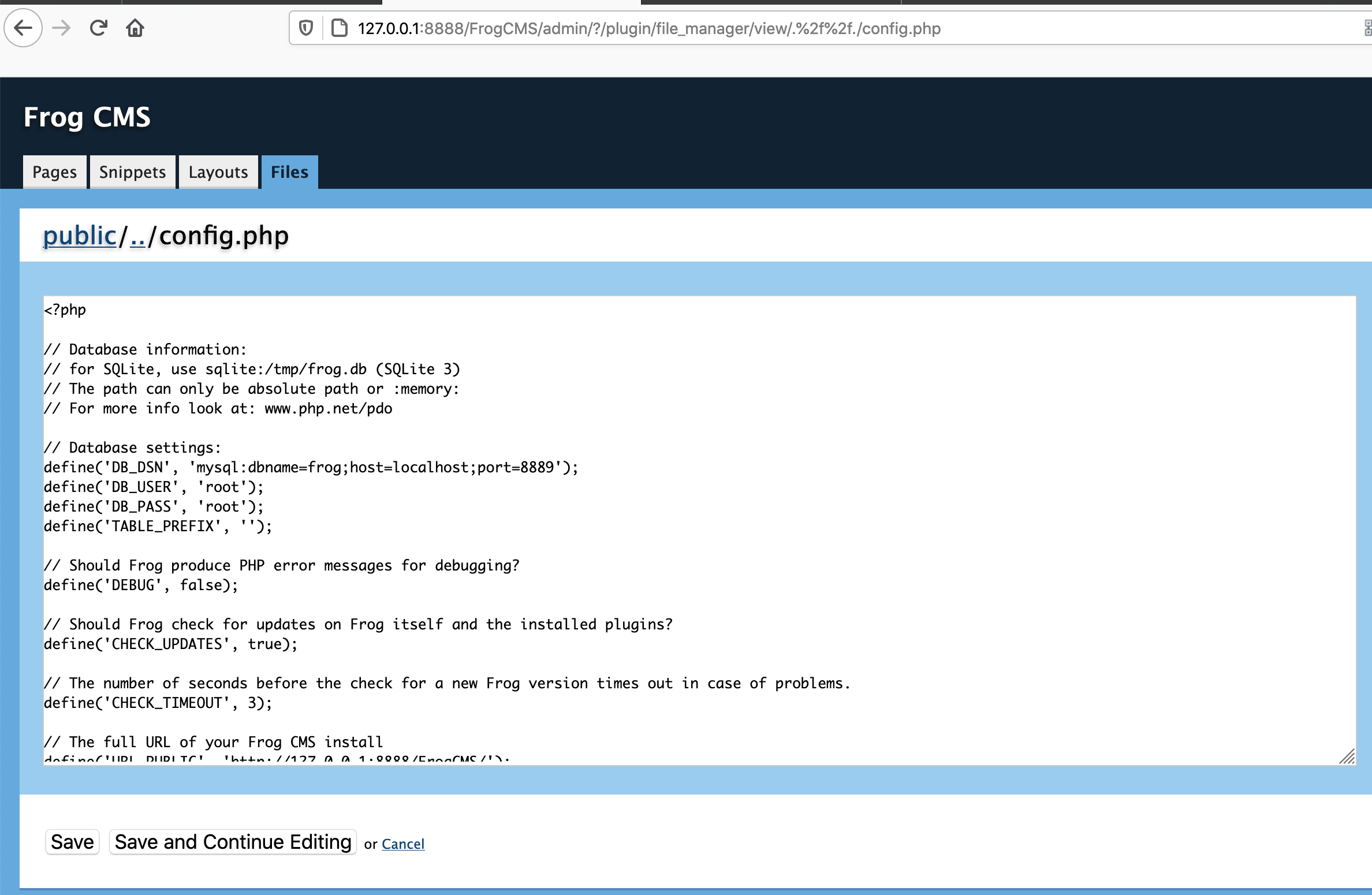 FrogCMSv0.9.5 Directory Traversal Vulnerability · Issue #34 · philippe/FrogCMS · GitHub