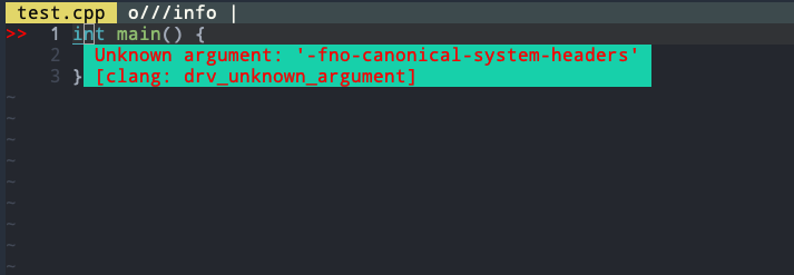 Unknown argument: '-fno-canonical-system-headers' · Issue #3141 · neoclide/coc.nvim · GitHub