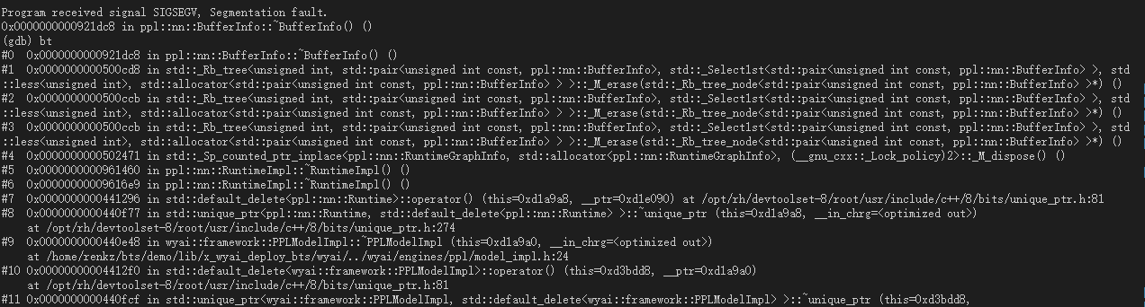 Segmentation fault at ppl::nn::BufferInfo::~BufferInfo() · Issue #36 · OpenPPL/ppl.common · GitHub