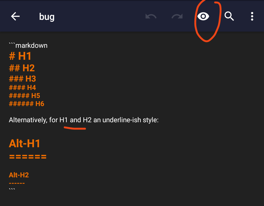 Empty display preview for some syntax highlighting markdown text in ...