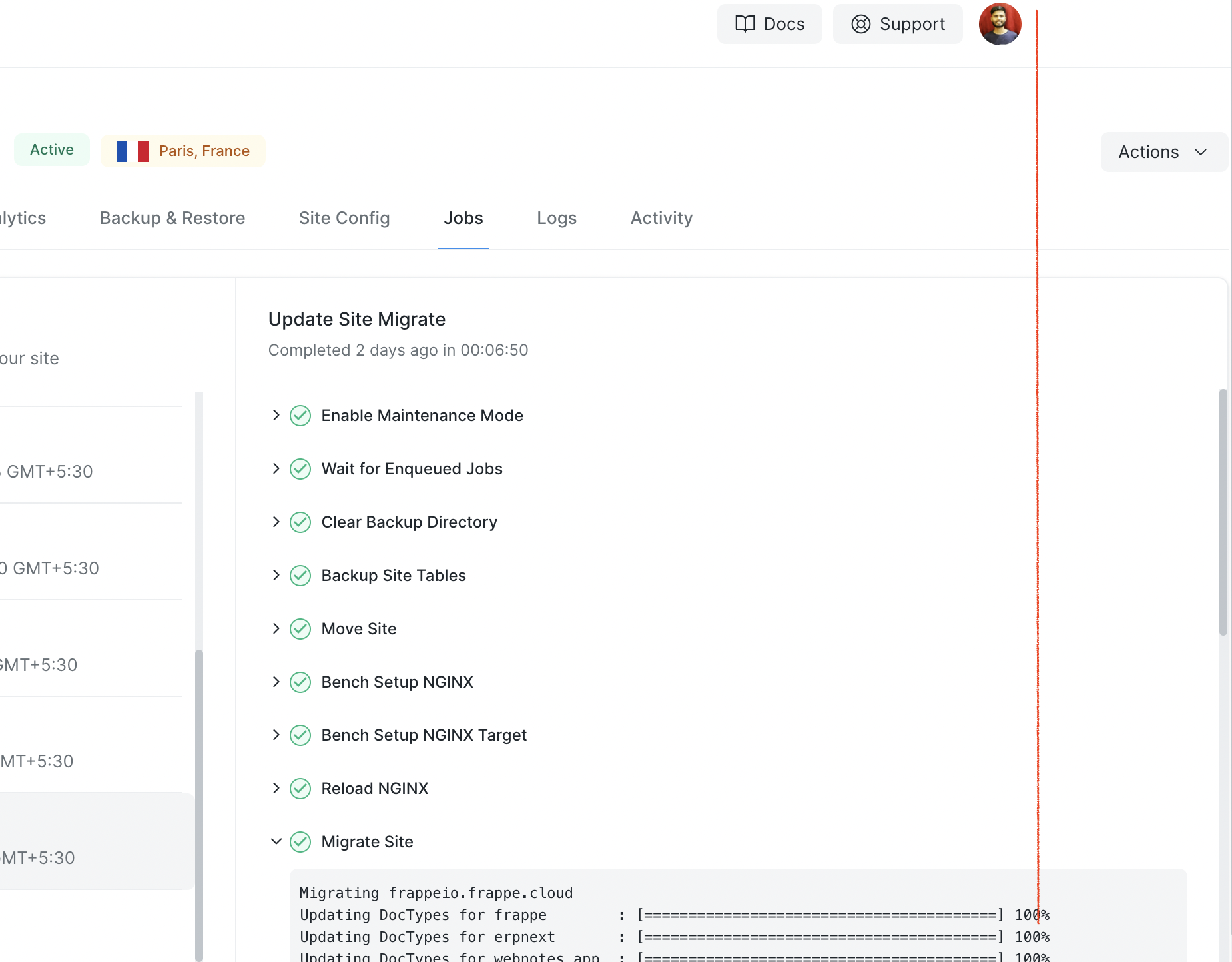 Jobs tab on dashboard stretches on expanding selected job · Issue #468 · frappe/press · GitHub