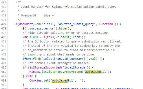 Auto saved query no longer loading · Issue #15997 · phpmyadmin/phpmyadmin · GitHub