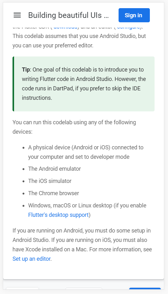 Codelab "next" button isn't visible on mobile device. · Issue #575 · googlecodelabs/tools · GitHub