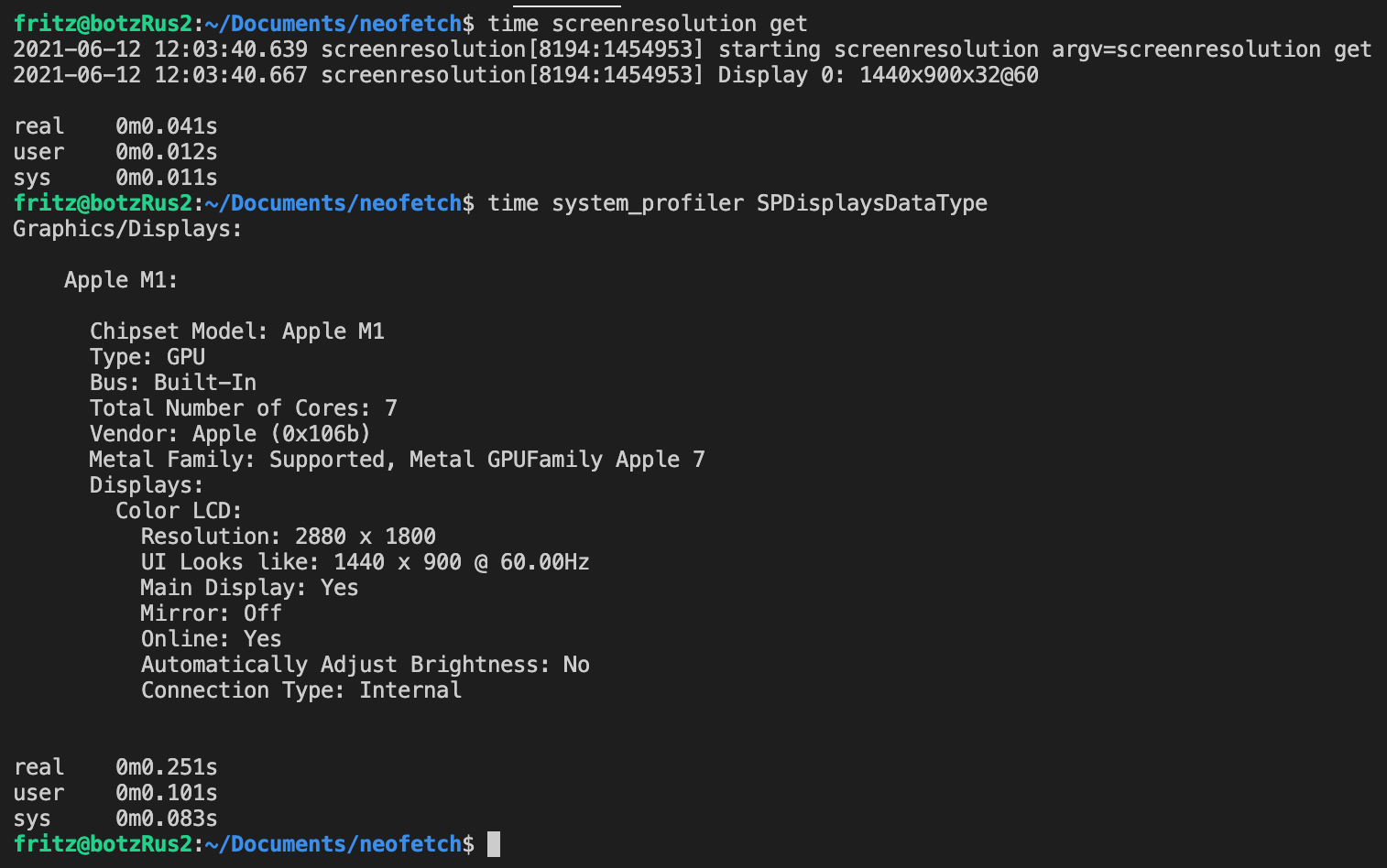 Neofetch Doesnt Report The Correct Display Resolution · Issue 1589 · Dylanarapsneofetch · Github