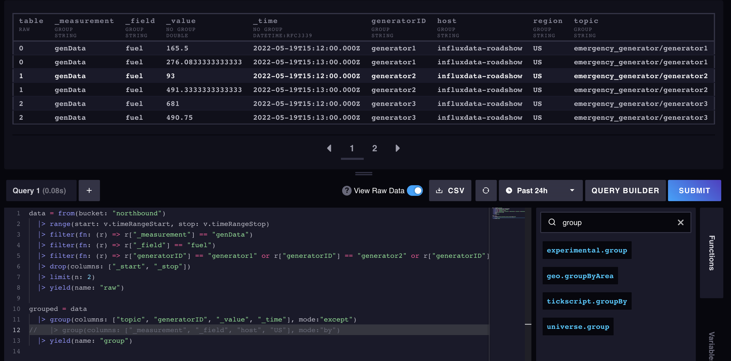 Not displaying the group keys in raw data view correctly · Issue #4620 · influxdata/ui · GitHub