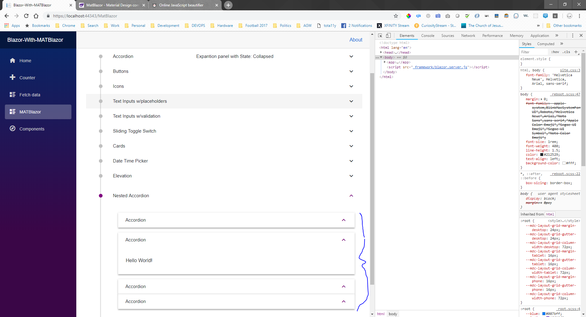 Mataccordion Nested Accordion · Issue 363 · Samprof Matblazor · Github