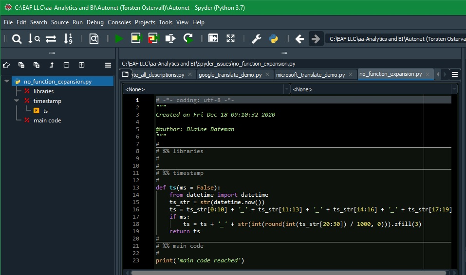 Outline does not show functions depending on source file path · Issue ...