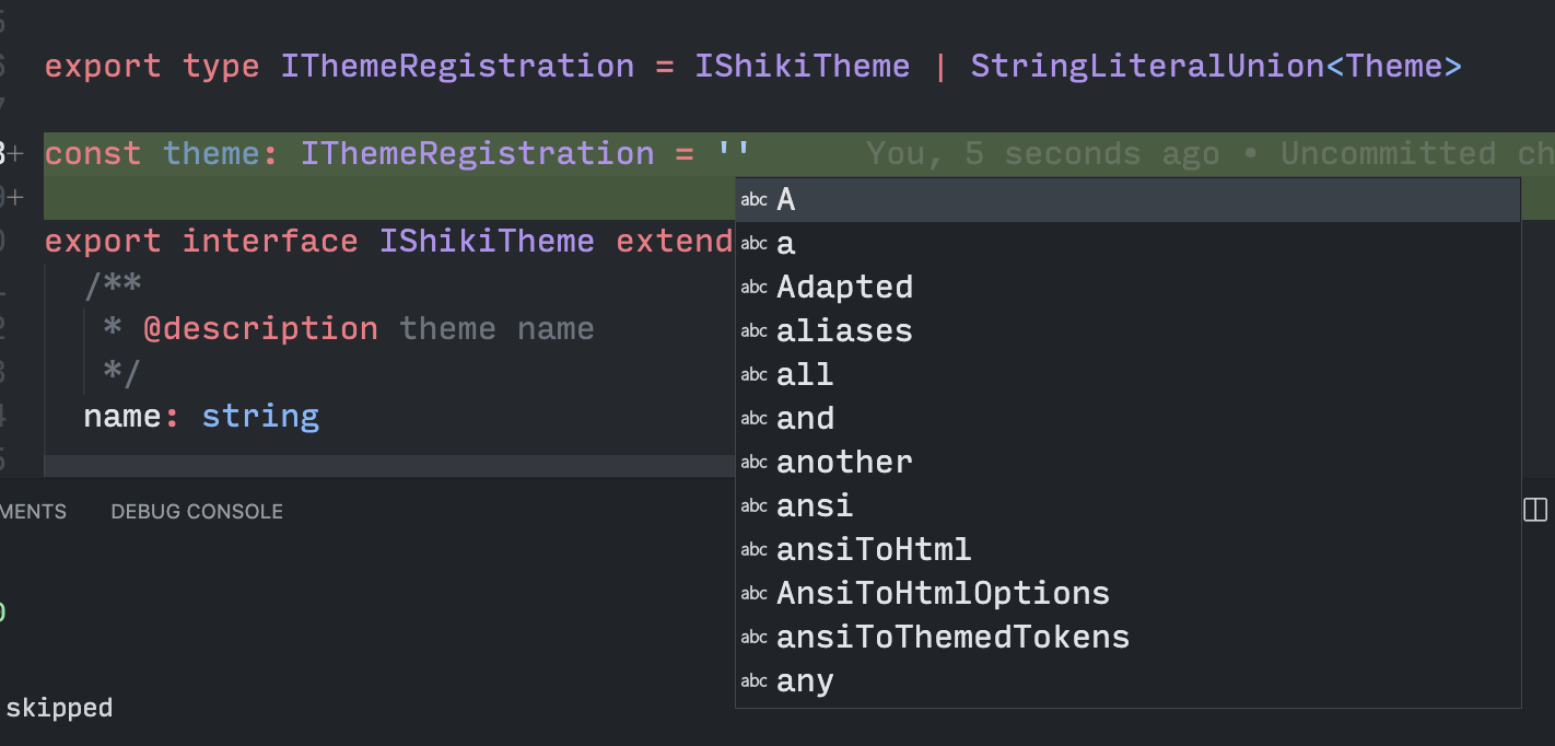 Config autocompletion of `theme` field · Issue #448 · shikijs/shiki ...