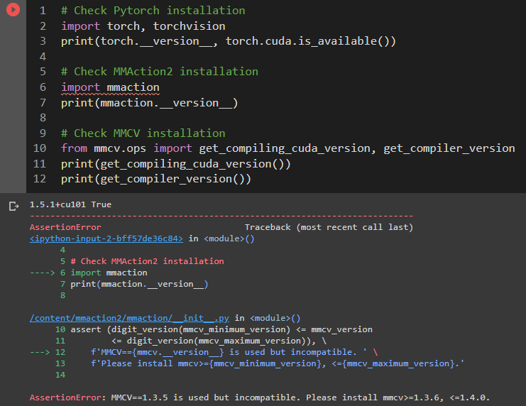 Get Started Colab Tutorial Mmcv Version Incompatible · Issue 1006 · Open Mmlabmmaction2 · Github 7860