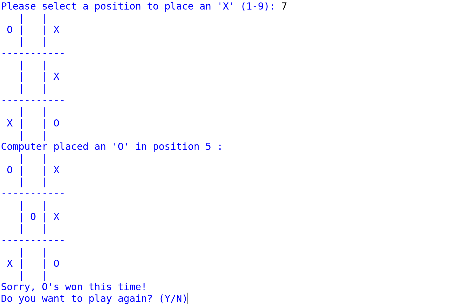 GitHub - harn1shmodi/TicTacToe: TicTacToe game created in Python