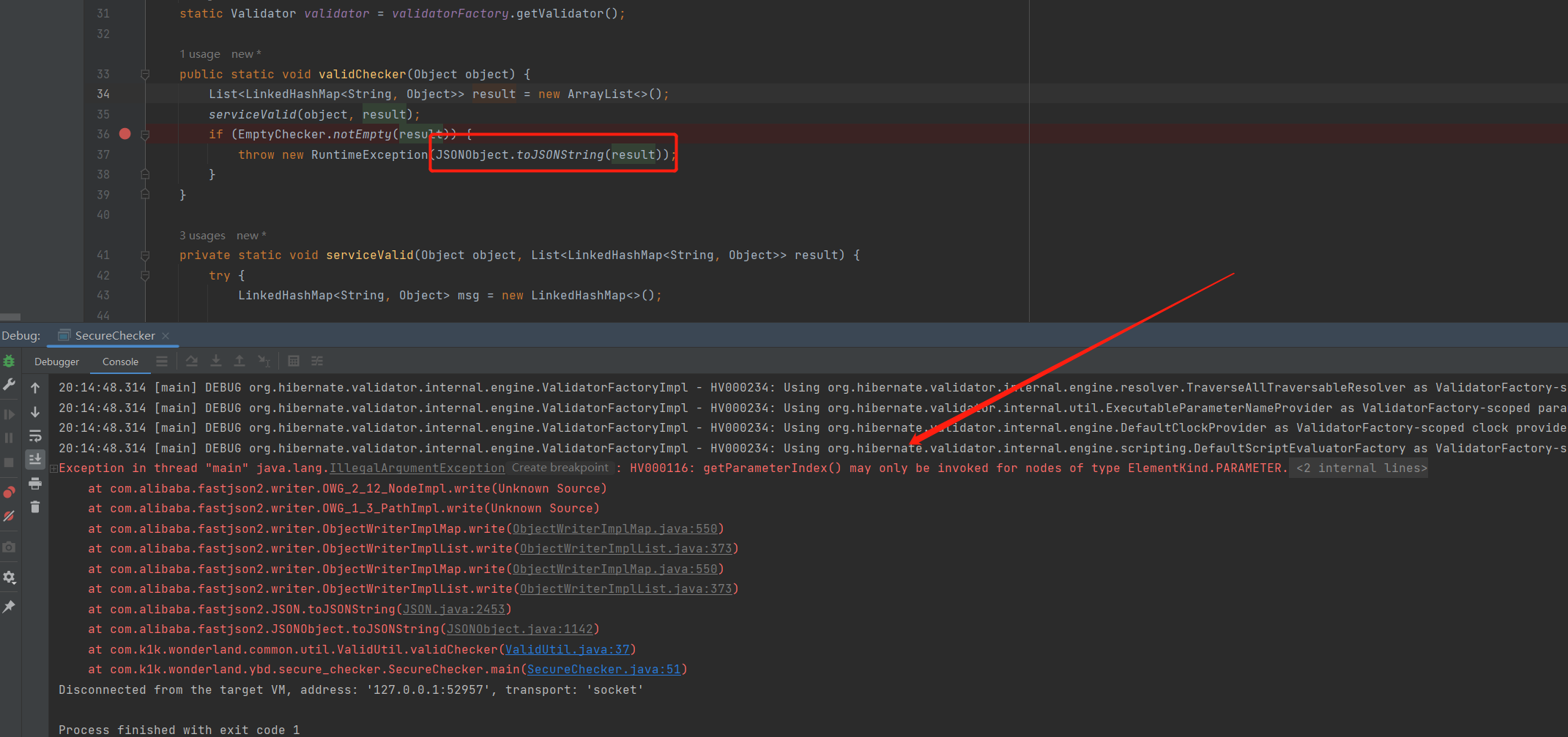 [bug] 对多层嵌套的list进行tojsonstring时发生异常：hv000116 Getparameterindex May Only Be Invoked For Nodes