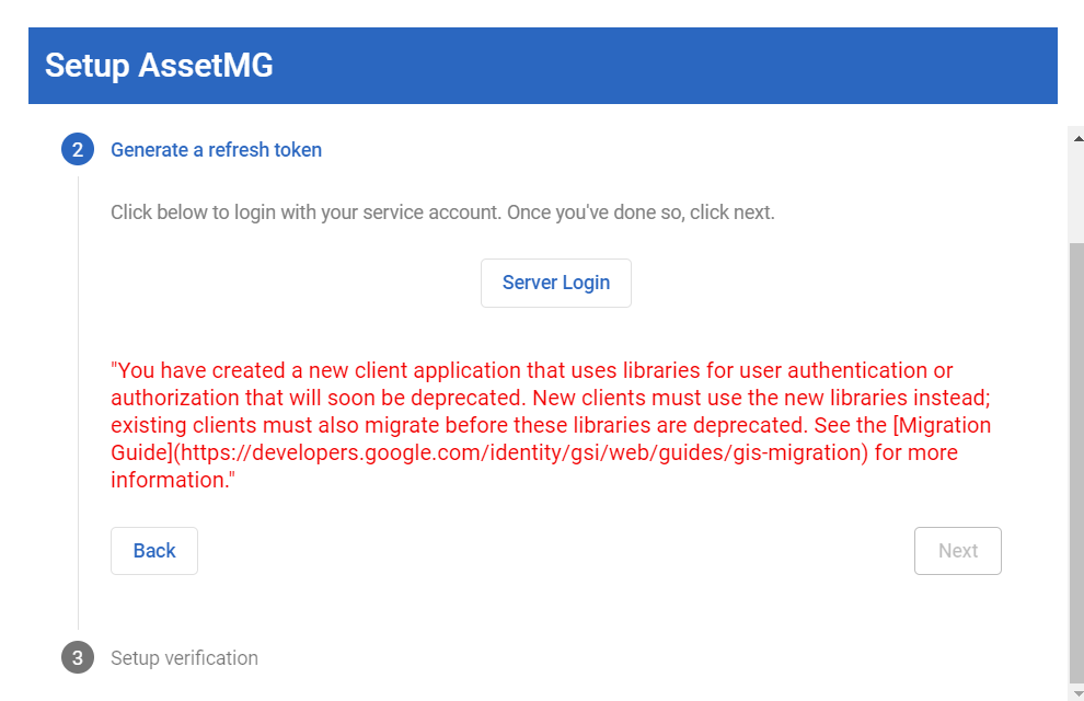 can't server login because Google Sign-In platform library will soon be deprecated. · Issue #28 ...