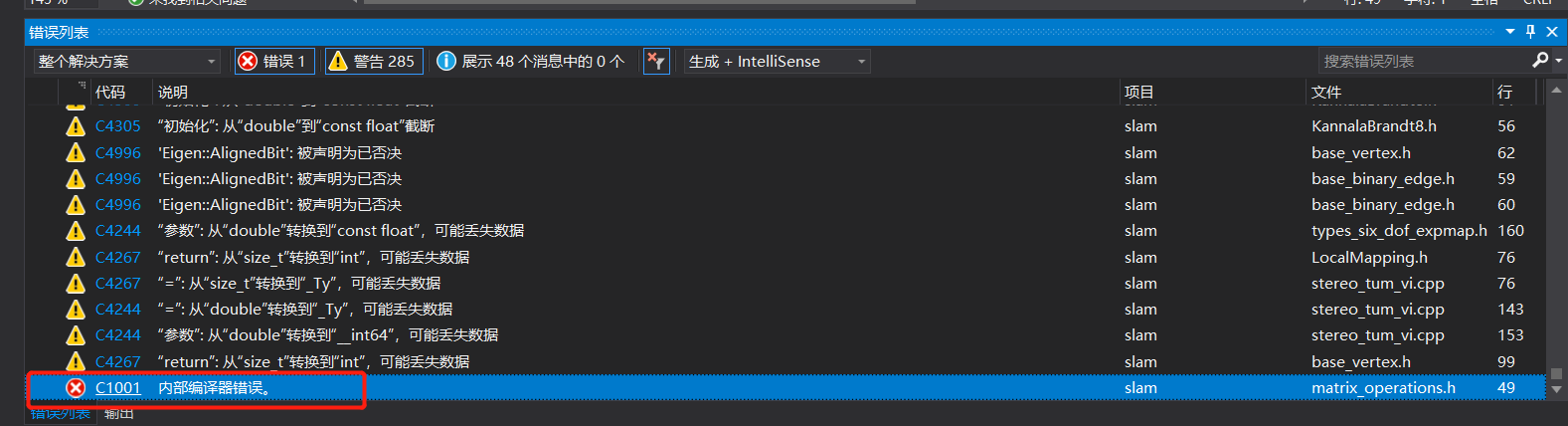 Compile Problem C1001 · Issue #2 · rexdsp/ORB_SLAM3_Windows · GitHub