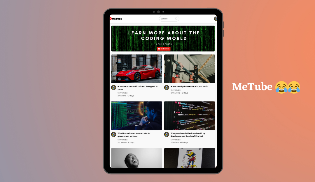 GitHub - stevemats/MeTube: JFF YouTube-like UI