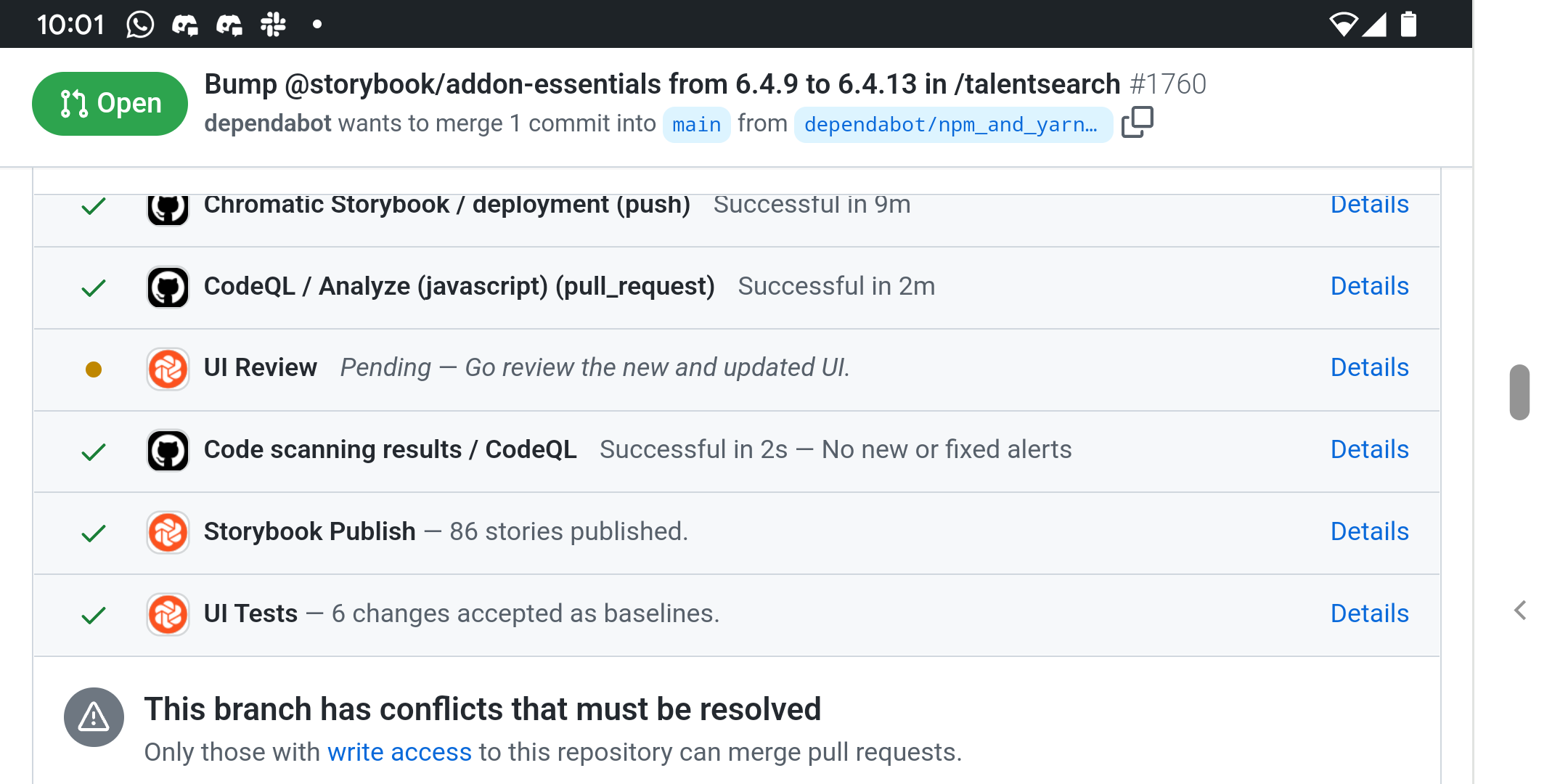 Chromatic flags every PR · Issue #1761 · GCTC-NTGC/gc-digital-talent · GitHub
