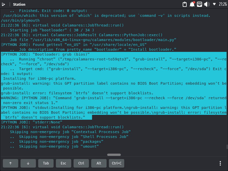 Calamares fails to install bootloader when booting in Legacy BIOS mode and using BTRFS · Issue ...
