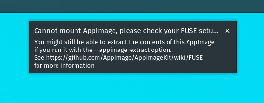 Trying to launch an AppImage from another AppImage launched from the application menu does not ...